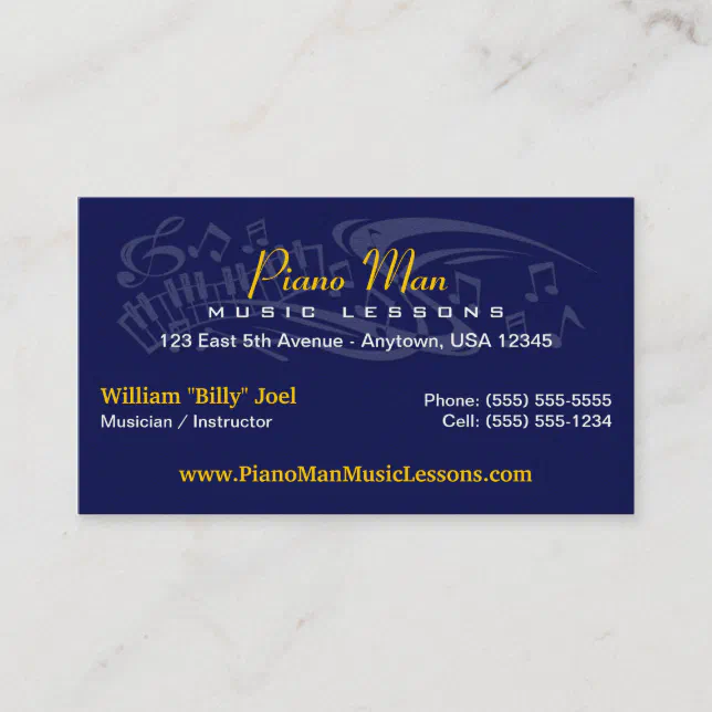 Music / Musician Business Card | Zazzle