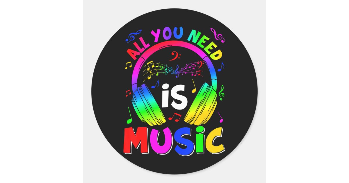 Music Musician Tie Dye DJ Headphones Music Lovers Classic Round Sticker ...