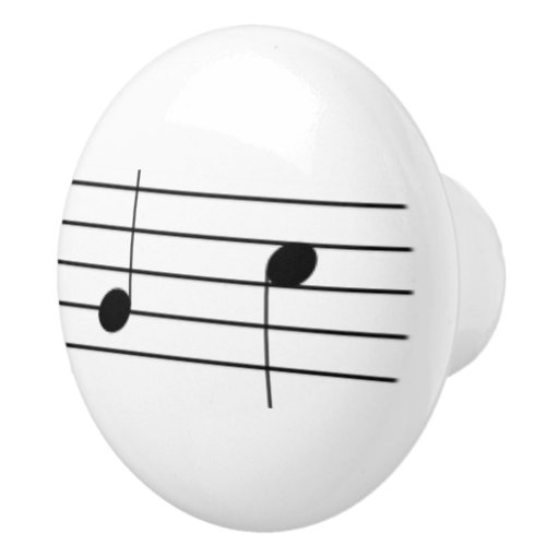 Music notation - quarter notes or crotchets ceramic knob | Zazzle