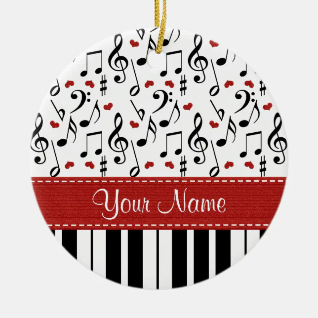Music Note and Piano Ornament | Zazzle