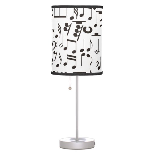 Music Note Black And White Table Lamp | Zazzle