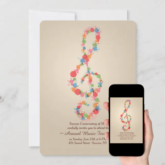 Music Note Invitation | Zazzle