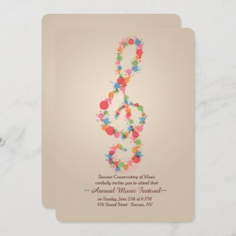 Music Note Invitation | Zazzle
