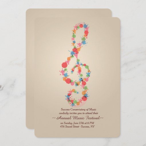 Music Note Invitation | Zazzle