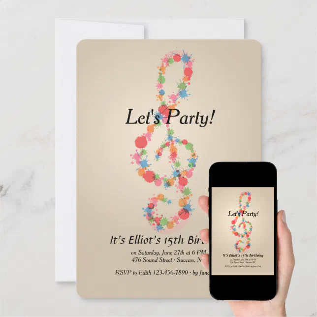 Music Note Invitation | Zazzle