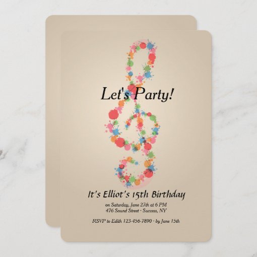 Music Note Invitation | Zazzle