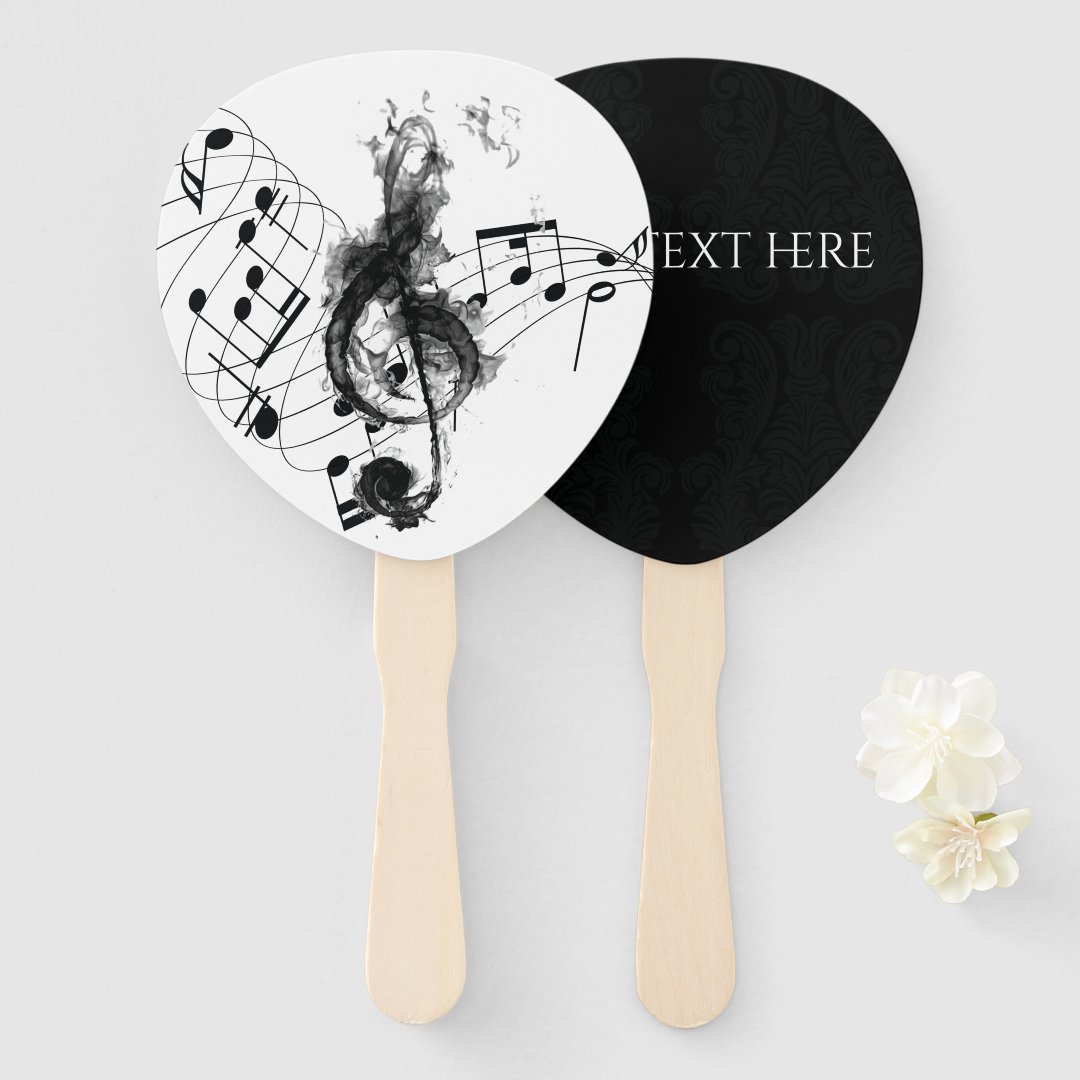 Music Note Luxury design Hand Fan | Zazzle