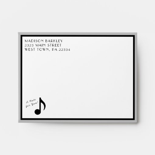 Music Note Musician Teacher Envelope | Zazzle