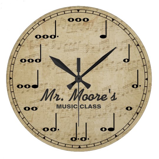 Music Note Personalizable Wall Clock | Zazzle.com