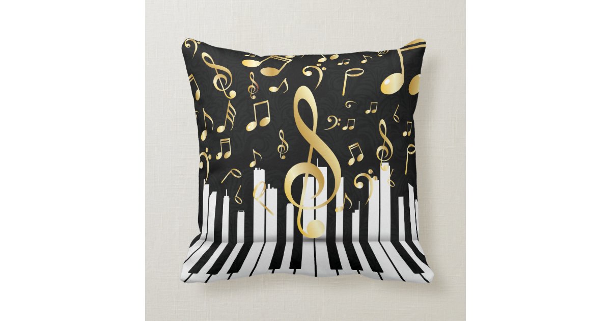 Music Note Royal piano keys Throw Pillow | Zazzle.com