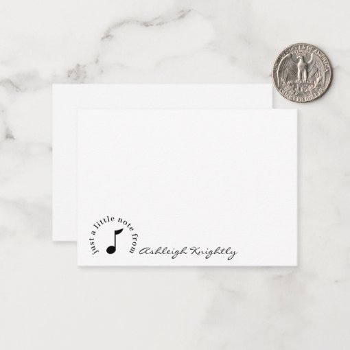 Music Note Script Name Black White Personalized | Zazzle