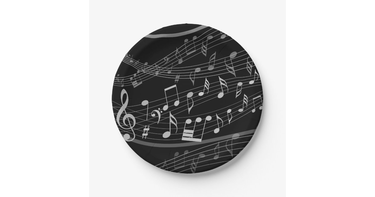 Music Note Sheet Music Paper Plate | Zazzle