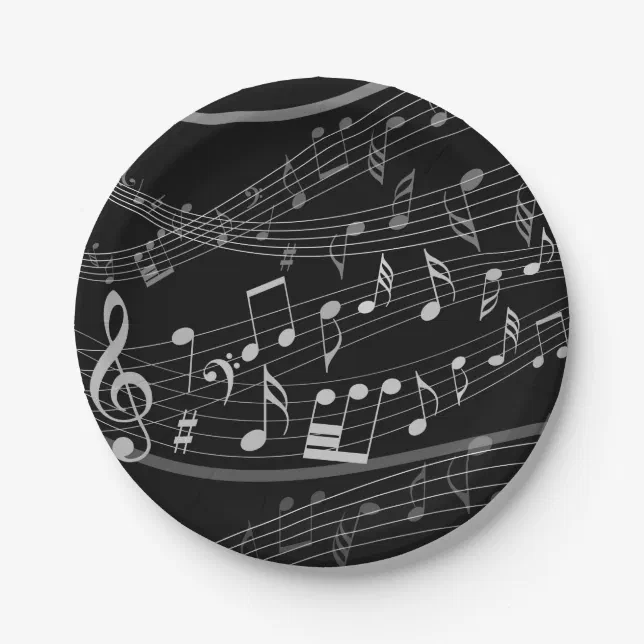 Music Note Sheet Music Paper Plate | Zazzle
