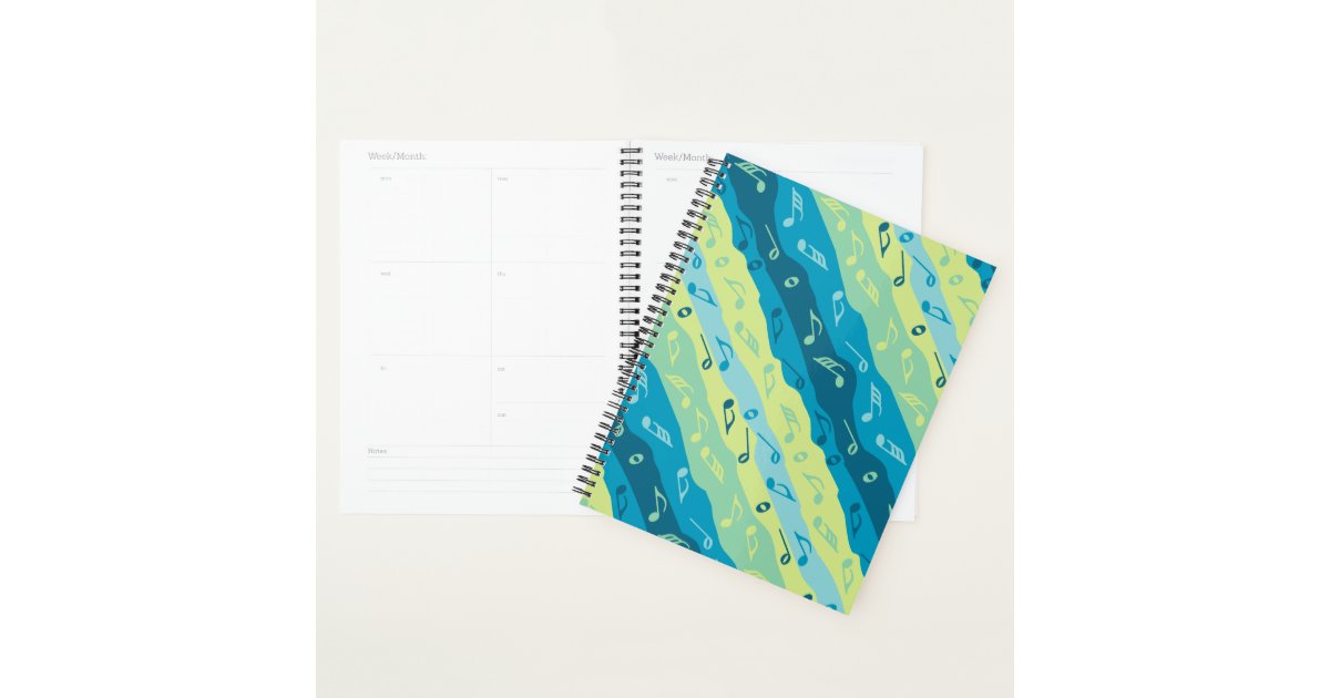 Music Note Stripes Planner | Zazzle