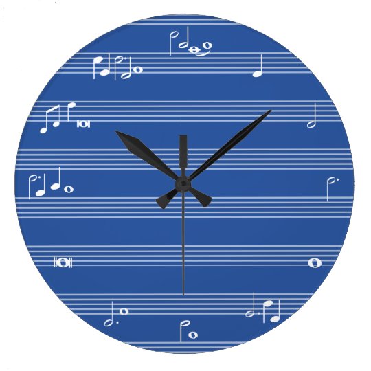 Music note time clock - Blue and white | Zazzle.com