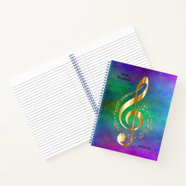 Music Notebook with Treble Clef Design | Zazzle