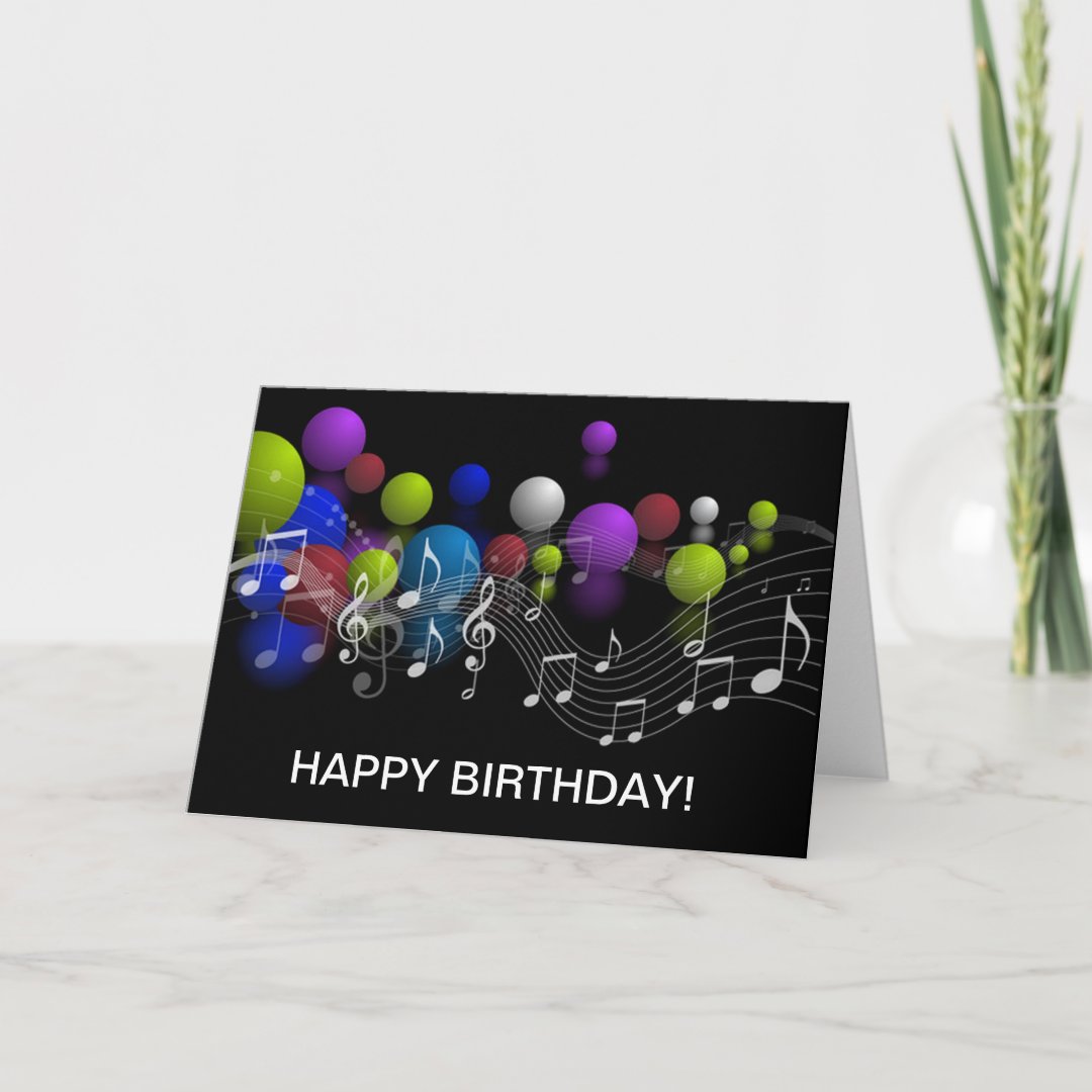 Music Notes Birthday Greeting Card | Zazzle