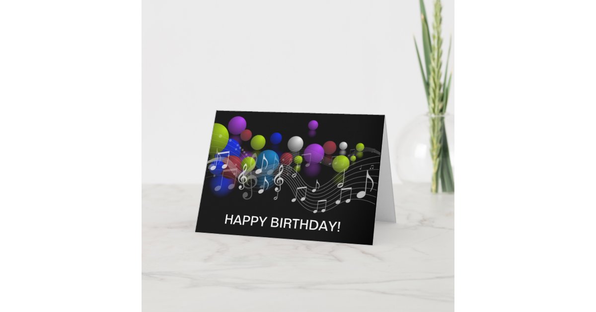 Music Notes Birthday Greeting Card | Zazzle