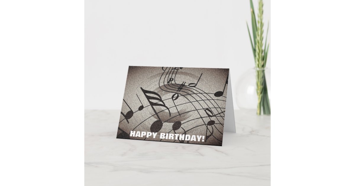 Music Notes Birthday Greeting Card | Zazzle