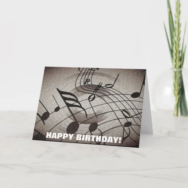 Music Notes Birthday Greeting Card | Zazzle