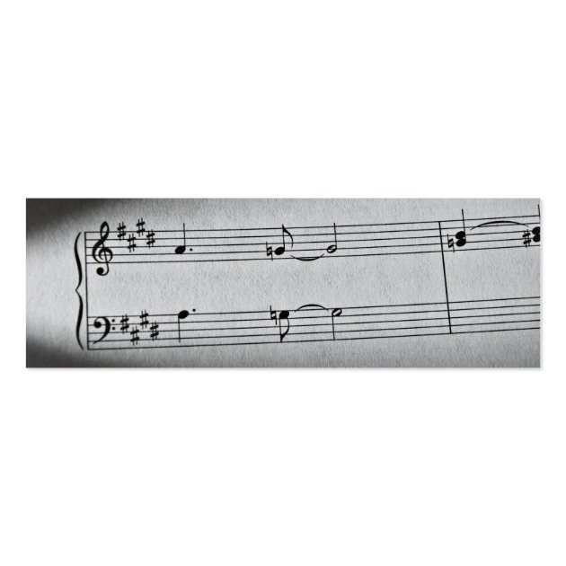 Music Notes Bookmark Business Card Template