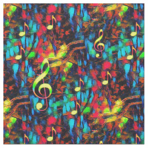Music notes fabric | Zazzle.com
