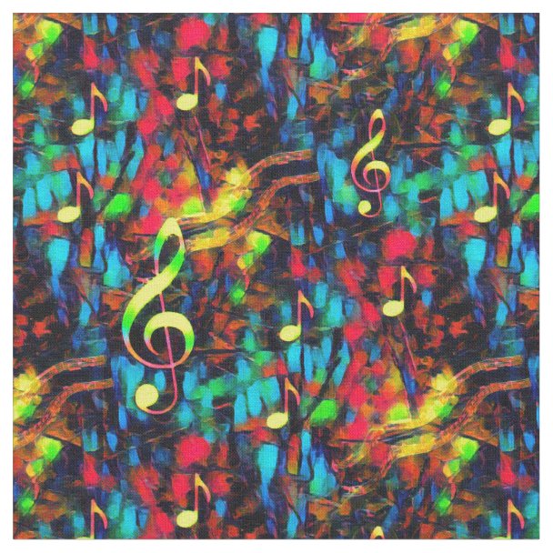 Music notes fabric | Zazzle.com