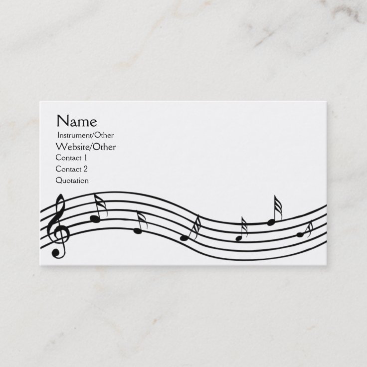 Music Notes Business Card | Zazzle