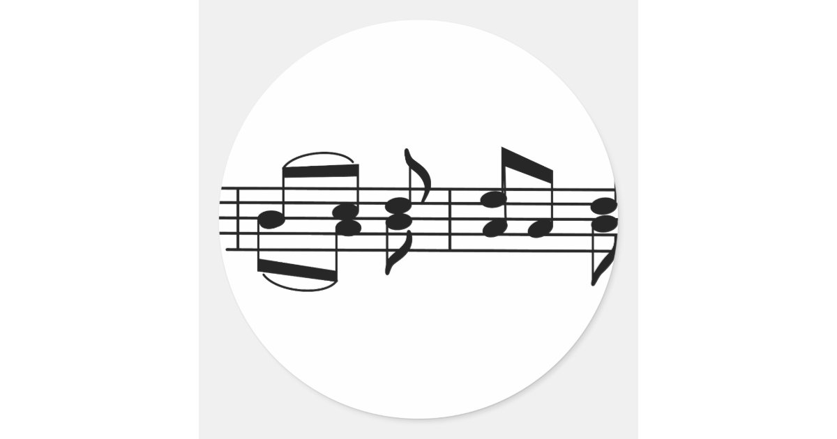 Music Notes Classic Round Sticker | Zazzle