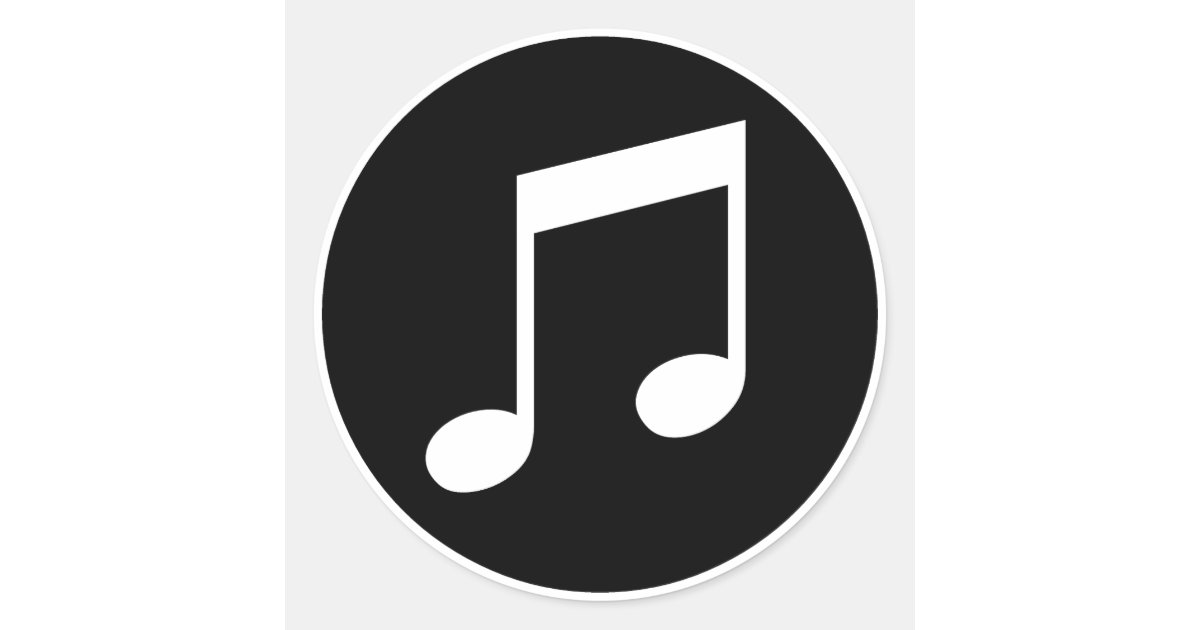 Music Notes Classic Round Sticker | Zazzle