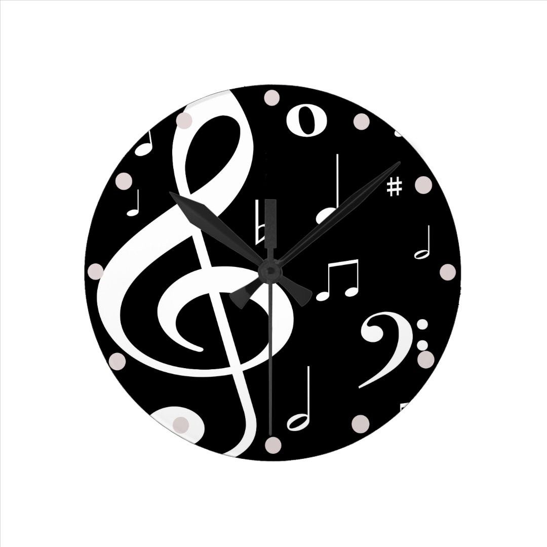 Music Notes Clock | Zazzle