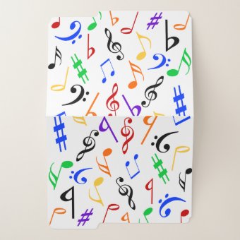 Music Notes Colorful File Folders : | Zazzle