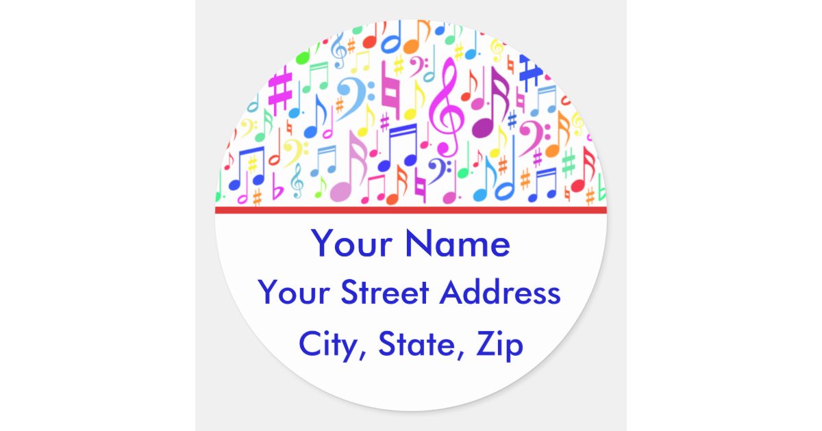 Music Notes Customizable Sticker | Zazzle