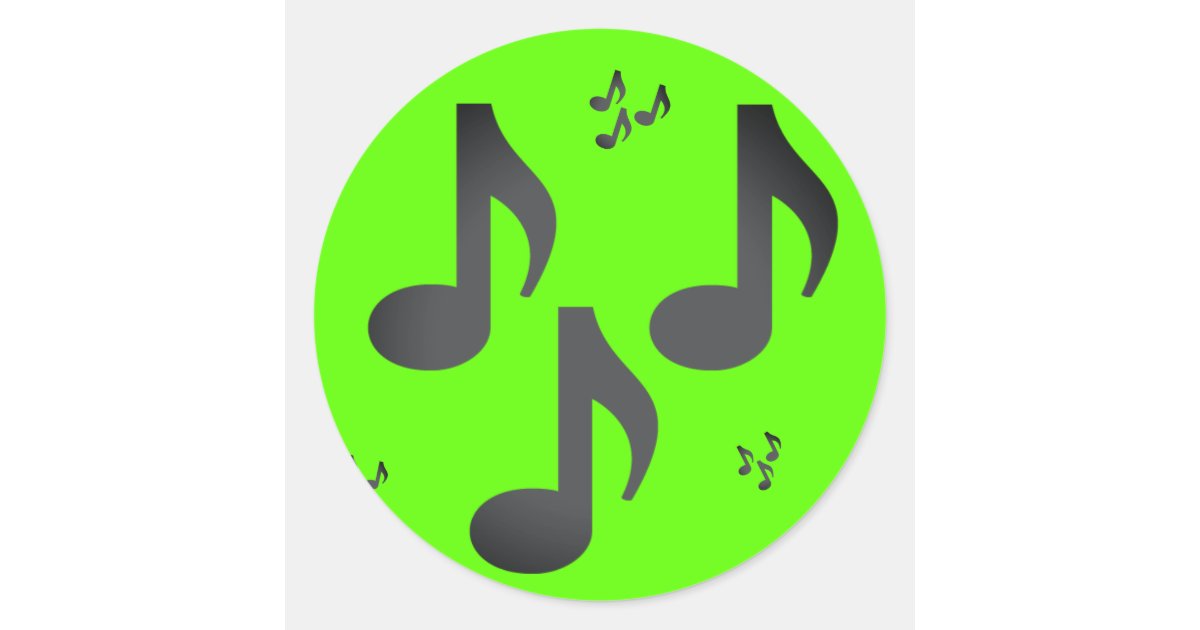 Music Notes Emojis Classic Round Sticker | Zazzle