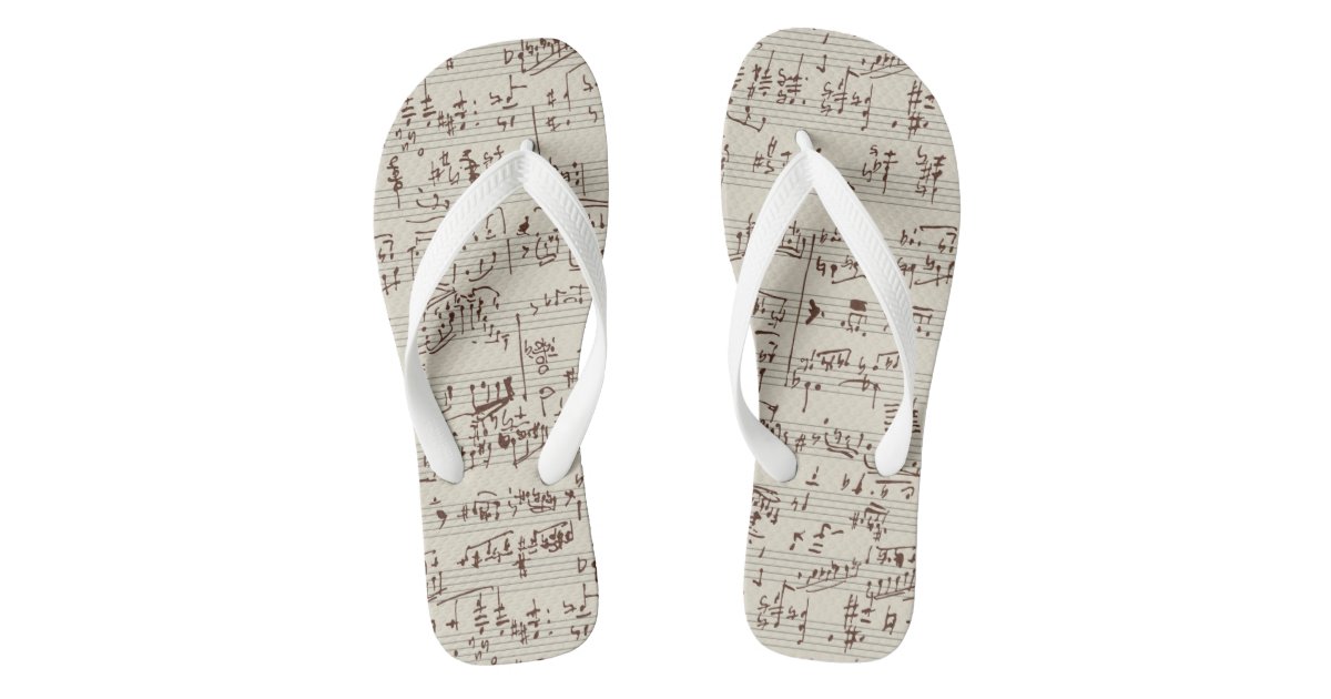 Music notes flip flops | Zazzle