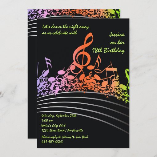 Music Notes Invitation | Zazzle