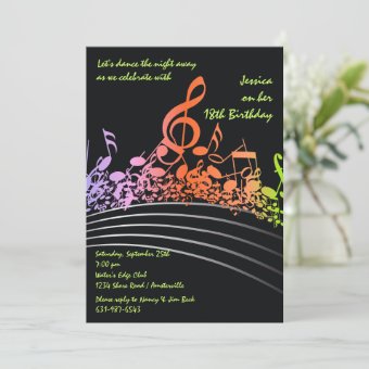 Music Notes Invitation | Zazzle