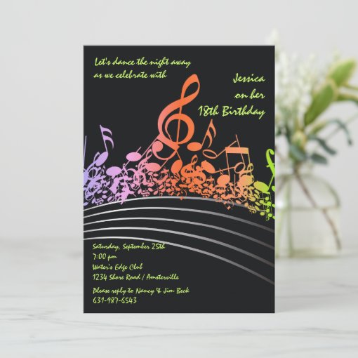 Music Notes Invitation | Zazzle