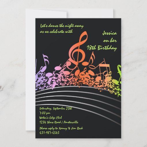 Music Notes Invitation | Zazzle