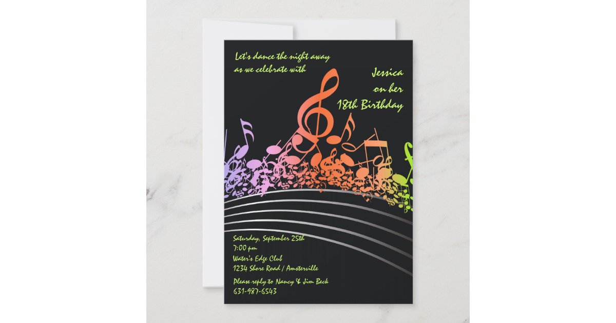 Music Notes Invitation | Zazzle