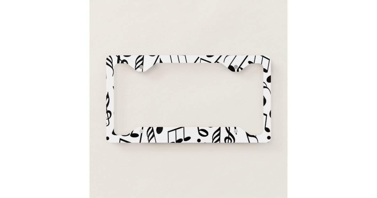 Music Notes Licence Plate Frame | Zazzle