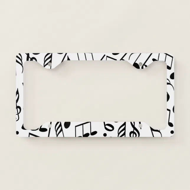 Music Notes Licence Plate Frame | Zazzle