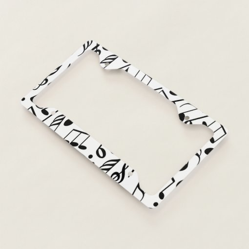 Music Notes Licence Plate Frame | Zazzle