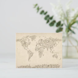 Music Notes Map of the World | Zazzle