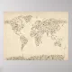 Music Notes Map of the World Poster | Zazzle