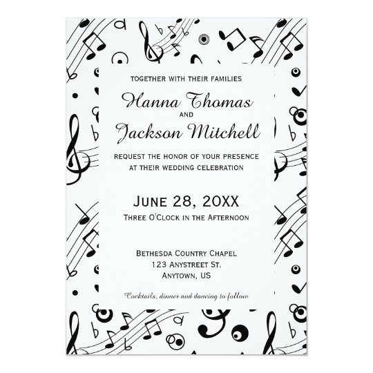 Music Notes Musical Wedding Invitation | Zazzle.com