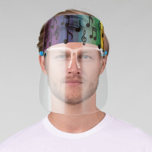 Music Notes Musician Teacher Rainbow Face Shield | Zazzle