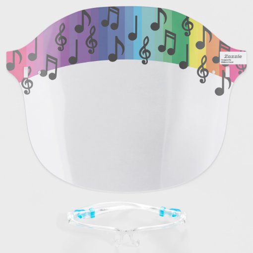 Music Notes Musician Teacher Rainbow Face Shield | Zazzle