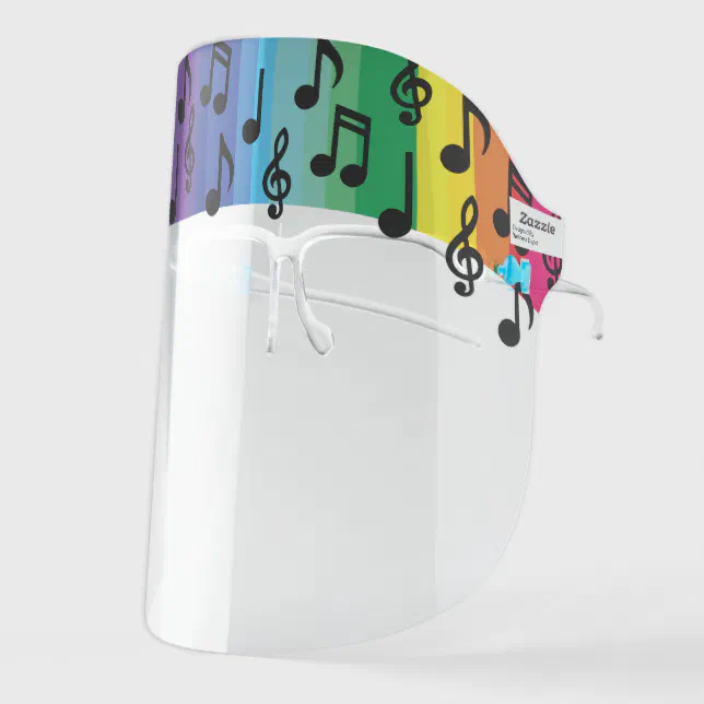 Music Notes Musician Teacher Rainbow Face Shield | Zazzle