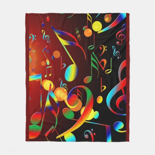 Music Notes on Fleece Blanket | Zazzle.com